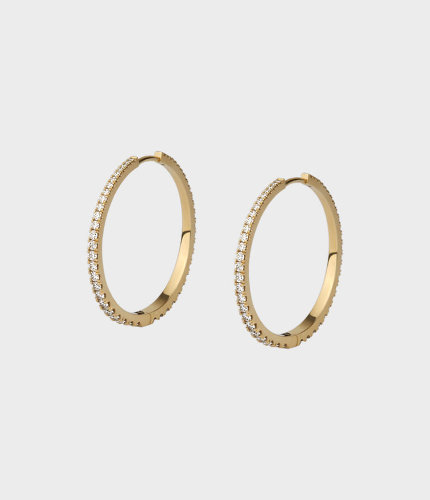 Pavé Diamond Tapered Hoops – Stephen Einhorn