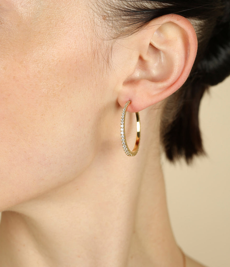 Pavé Diamond Tapered Hoops – Stephen Einhorn